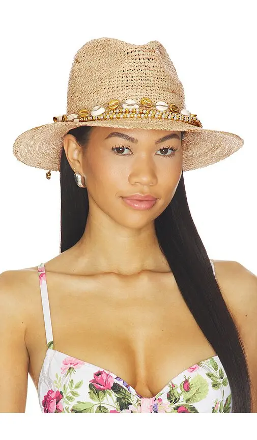 NIKKI BEACH Maya Fedora Hat - Neutral