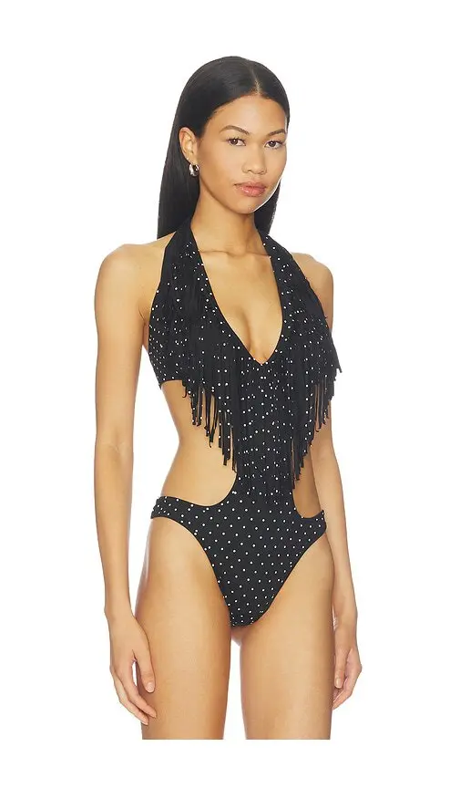 NIIHAI Fringe Bodysuit - Black
