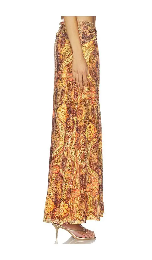 RUNAWAY THE LABEL Skylar Ruched Maxi Skirt