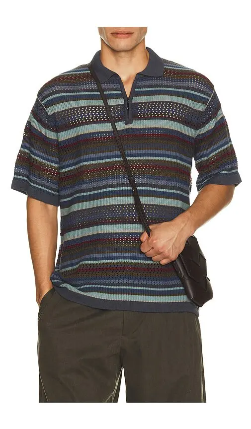 THISISNEVERTHAT Striped Knit Polo In . Also