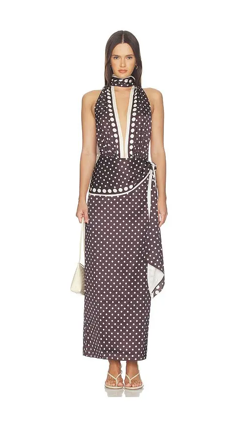 STONE COLD FOX X Revolve Porsha Midi Dress In . Also - Brown