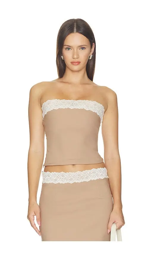 AMELIE TEJE Coucou Cropped Top With Scalloped Lace Trim