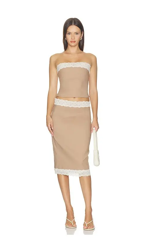 AMELIE TEJE Coucou Cropped Top With Scalloped Lace Trim