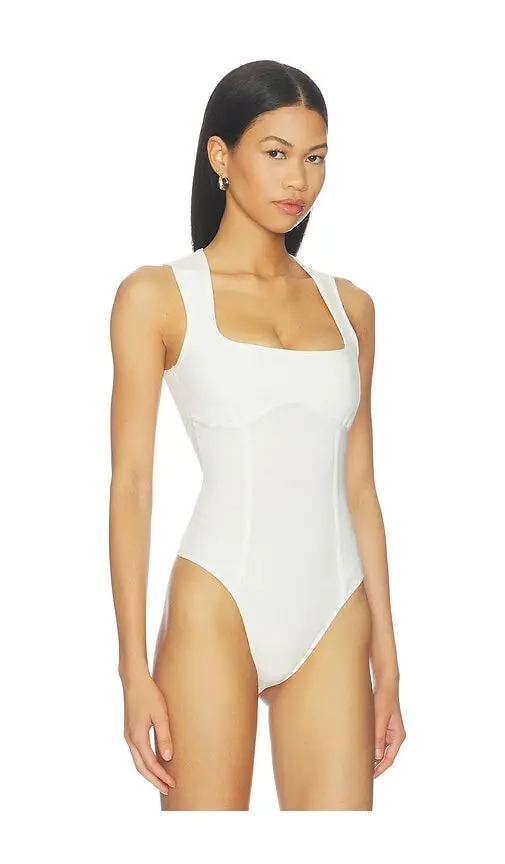 FLEUR DU MAL Organic Cotton Scoop Neck Bodysuit - Ivory