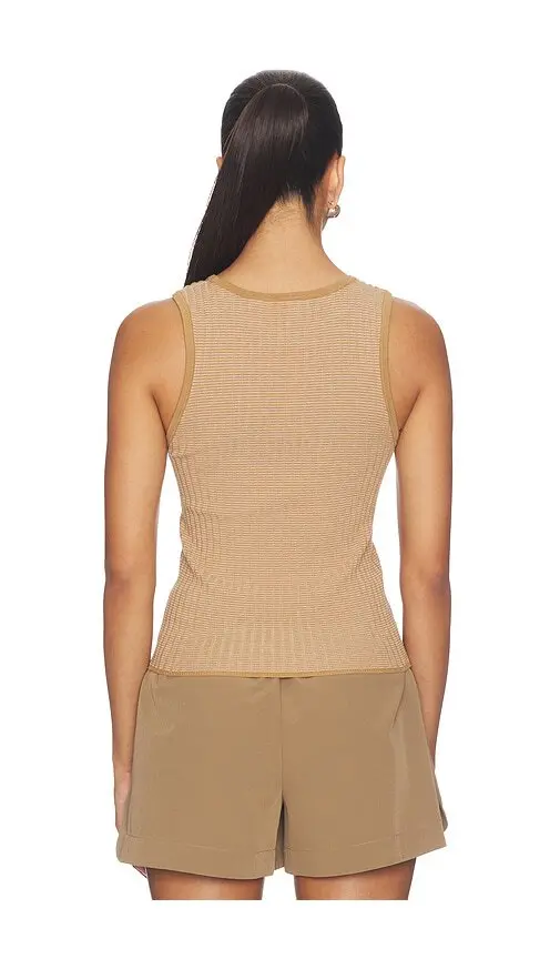 Varley Hanson Rib Knit Tank Top - Tan