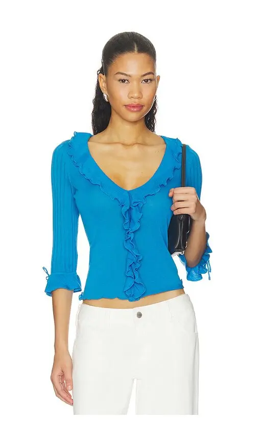 With Jéan Emily Top With Ruffle Trim