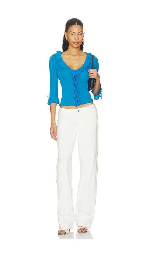 With Jéan Emily Top With Ruffle Trim