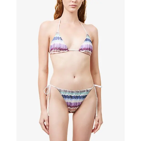 Missoni Zigzag Pattern Triangle Tulle Bikini Set