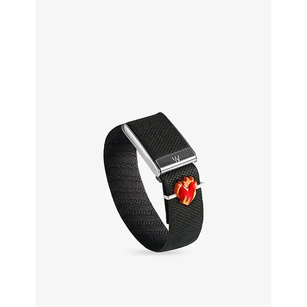 POUBEL Sterling Silver And Enamel Heart On Fire Charm