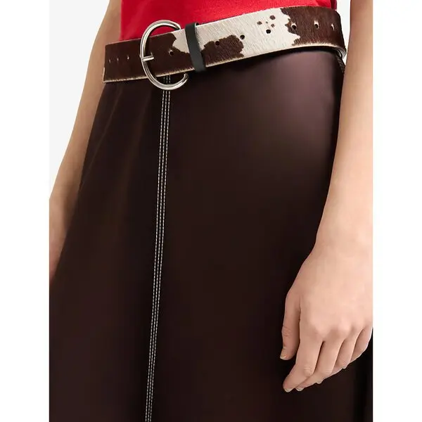 Marni Contrast Stitch Satin Midi Skirt