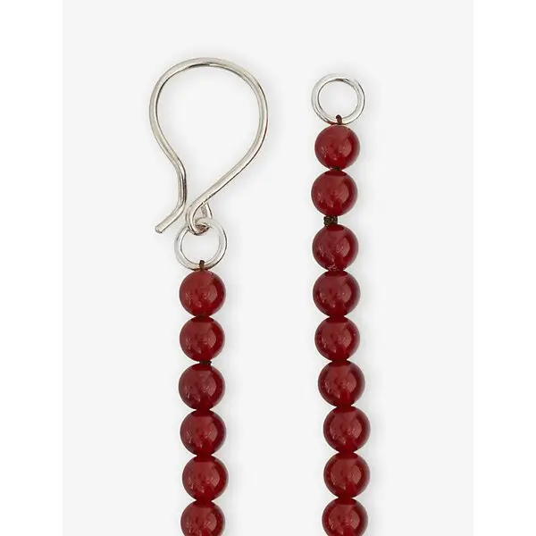 BEATRIZ PALACIOS Beaded Sterling Silver And Red Agate Necklace