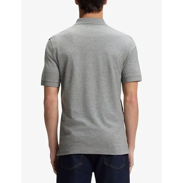 BOSS Logo-embroidered Short-sleeve Cotton Polo