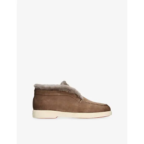 Santoni Fortune Lined" Suede Ankle Boots
