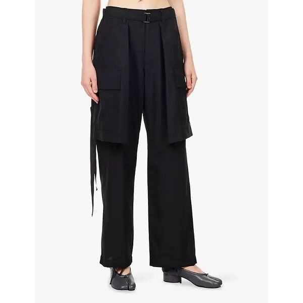 Sacai Straight-leg Belted Cargo Trousers