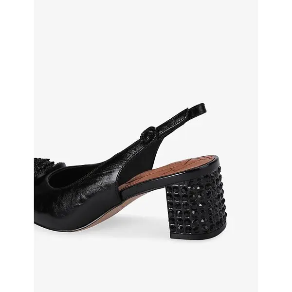 Kurt Geiger Chelsea Block Drench Leather Slingback Pumps