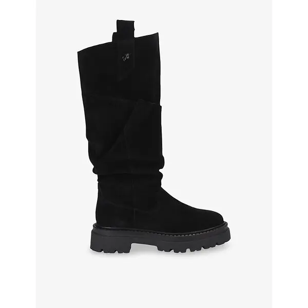 Steve Madden Kiona High-leg Flat Suede Boots - Black
