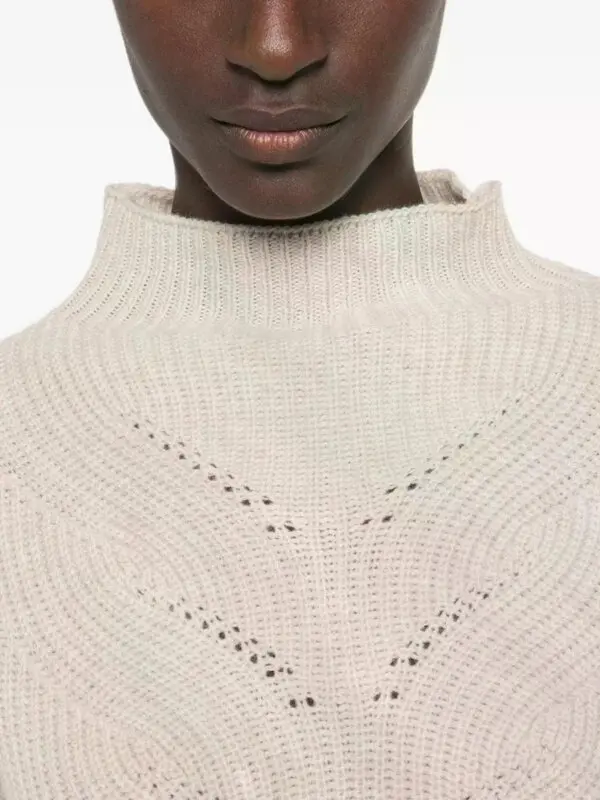 Herno Pointelle-knit Ribbed-trim Sweater