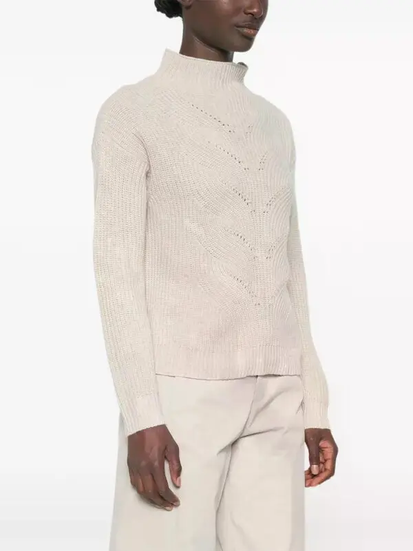Herno Pointelle-knit Sweater With Ribbed Trim