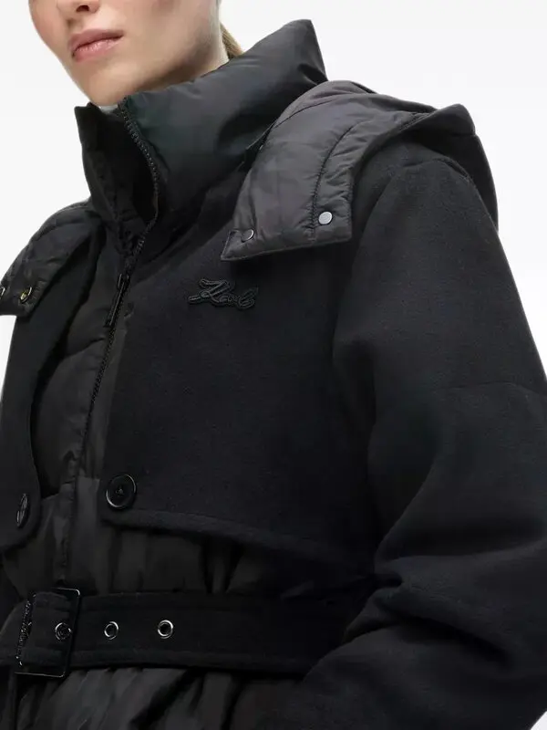 Karl Lagerfeld Belted Long Puffer Jacket