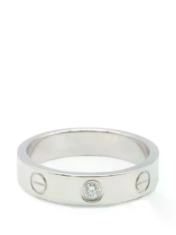 Cartier 2010s Mini Love Diamond Ring - Silver