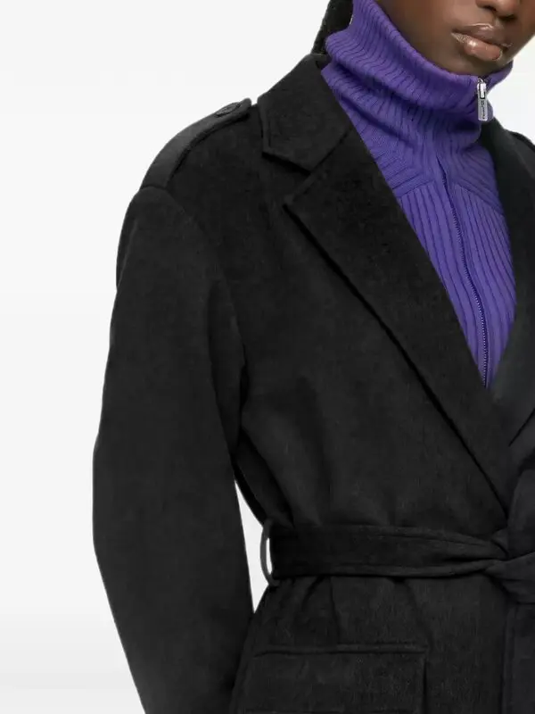 Karl Lagerfeld Belted Long-sleeve Coat