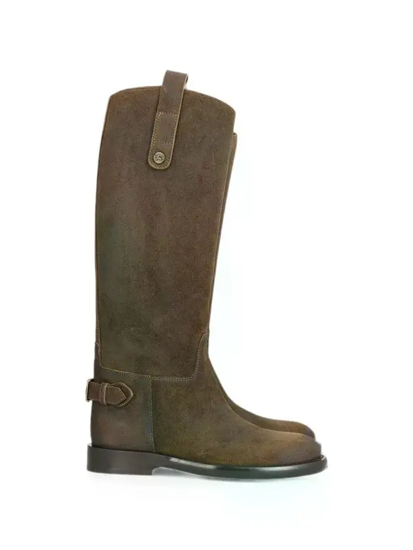 Burberry Suede Knee-high Cavalier Boots - Brown