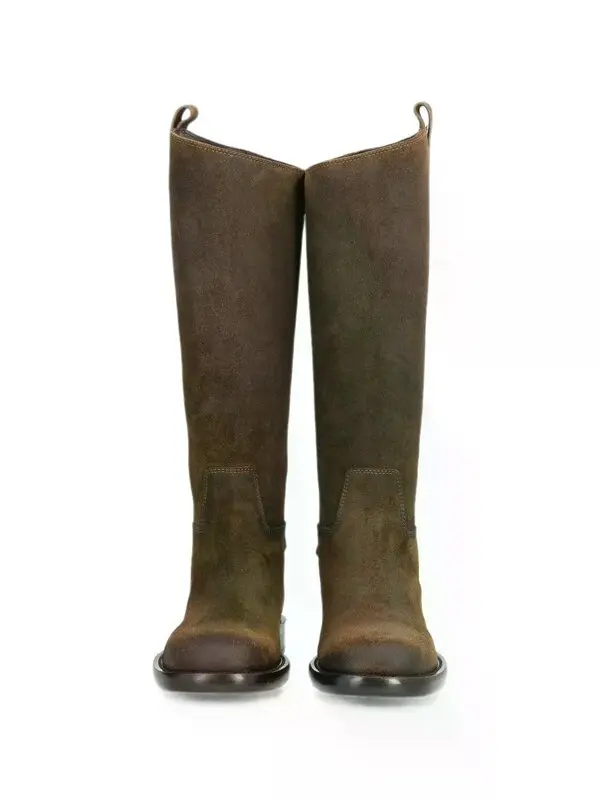 Burberry Suede Knee-high Cavalier Boots - Brown