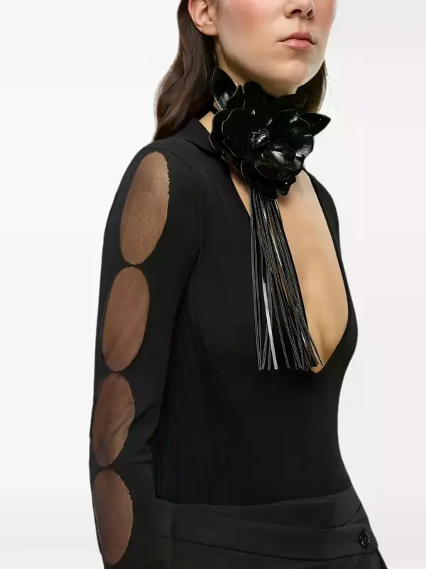 Pinko Long-sleeved Bodysuit With Sheer Details