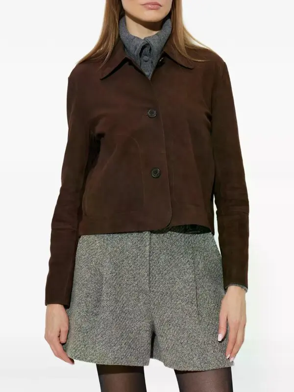 ARMA Suede Leather Button-up Jacket