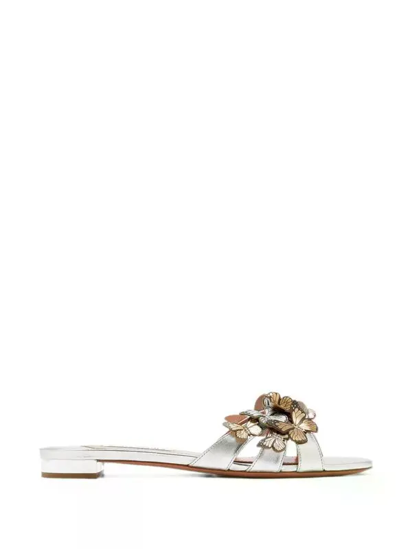 AQUAZZURA Papillon Butterfly-embellished Sandals - Silver