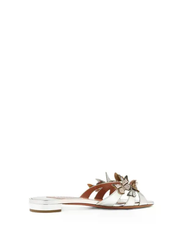 AQUAZZURA Papillon Butterfly-embellished Sandals - Silver