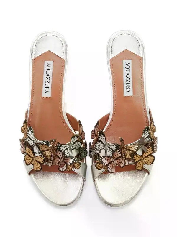 AQUAZZURA Papillon Butterfly-embellished Sandals - Silver