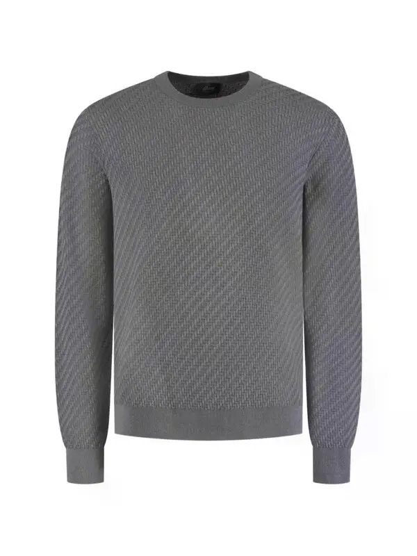 Brioni Basket-weave Crew Neck Sweater