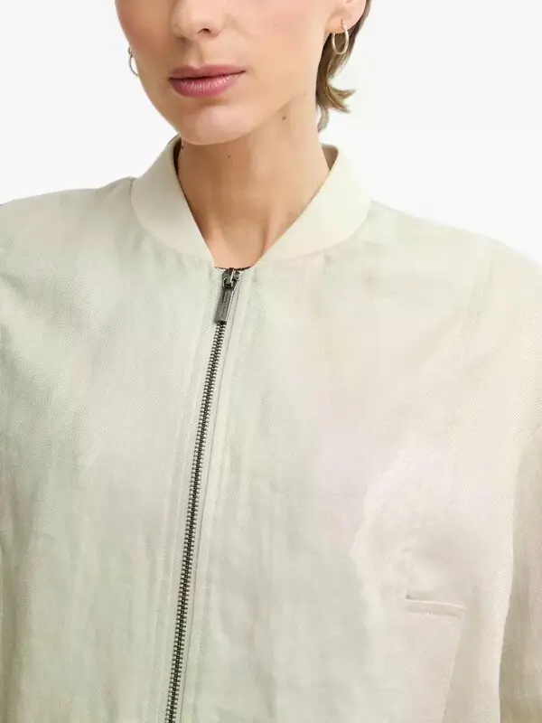 Armani Exchange Oversized Linen Twill Bomber Jacket