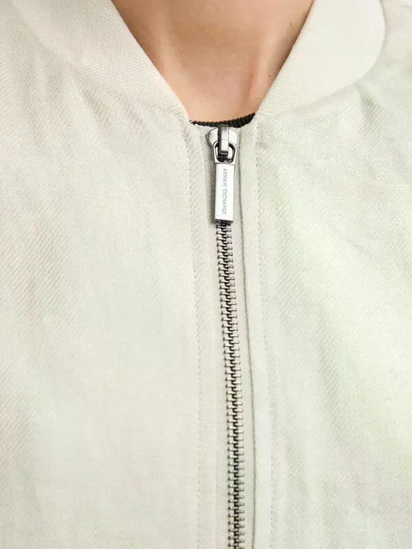 Armani Exchange Oversized Linen Twill Bomber Jacket