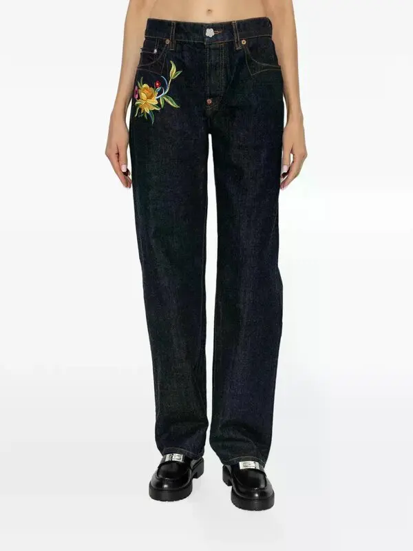 Kenzo Wildflower Embroidered Cotton Trousers
