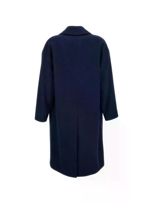 Alberto Biani Double-breasted Wool Coat With Notched Lapels