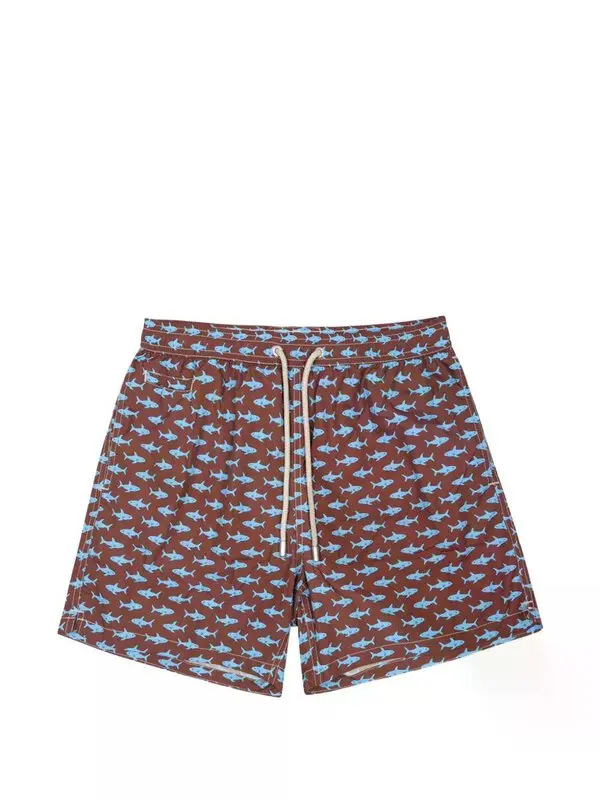 MC2 SAINT BARTH Shark-print Drawstring Swim Shorts