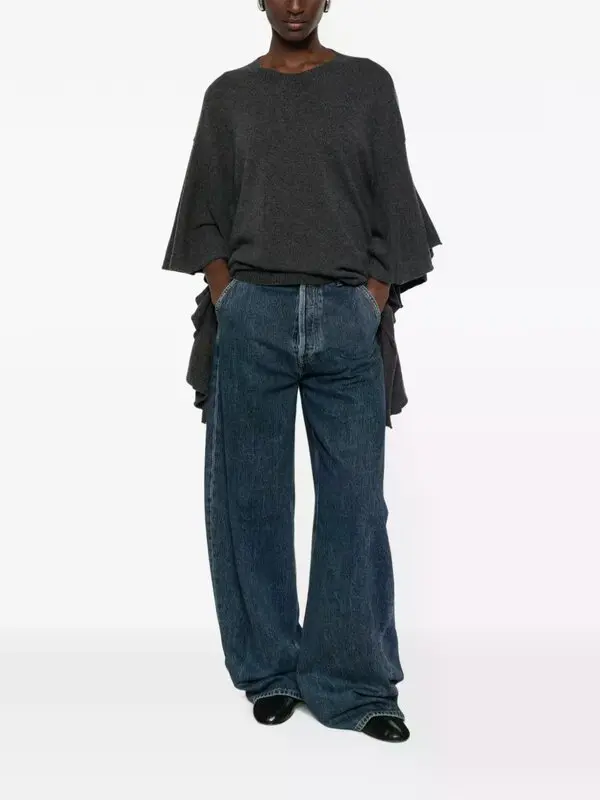 UMA WANG Ruffled Sleeve Cashmere Jumper
