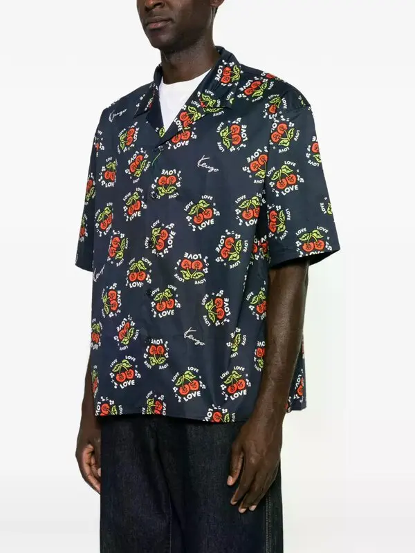 Kenzo Cherry-print Short-sleeve Shirt