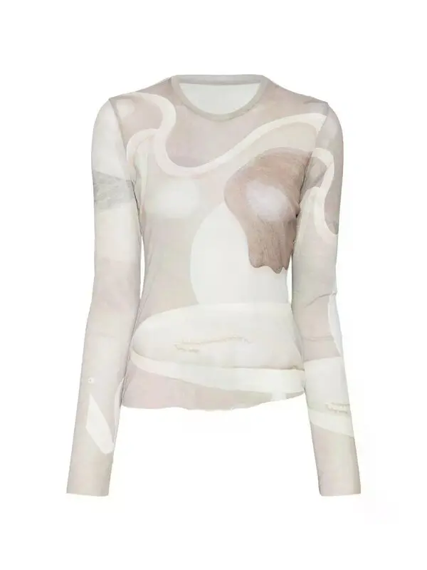 JNBY Vintage Abstract Print Long Sleeve Tee