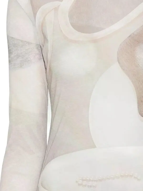 JNBY Vintage Abstract Print Long Sleeve Tee