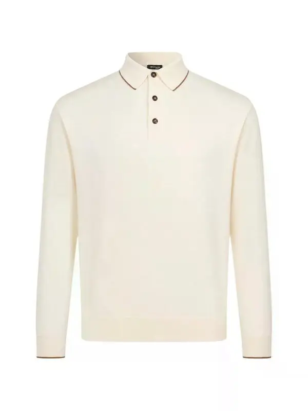 Kiton Contrast-trim Long-sleeve Polo Shirt