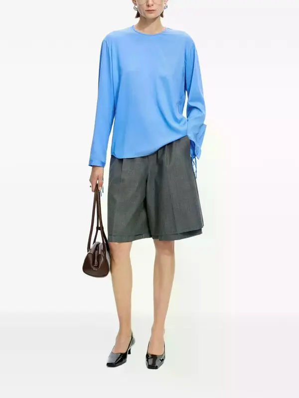 JNBY Long Sleeve Blouse With Self-tie Cuffs - Blue