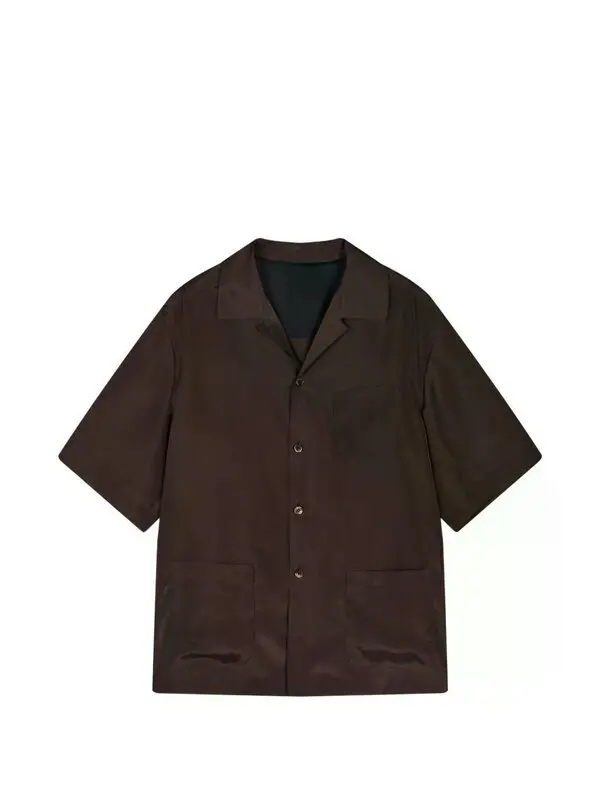 CROQUIS Camp-collar Button-up Shirt - Brown