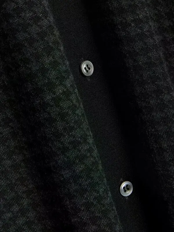 LARDINI Houndstooth Wool Cardigan