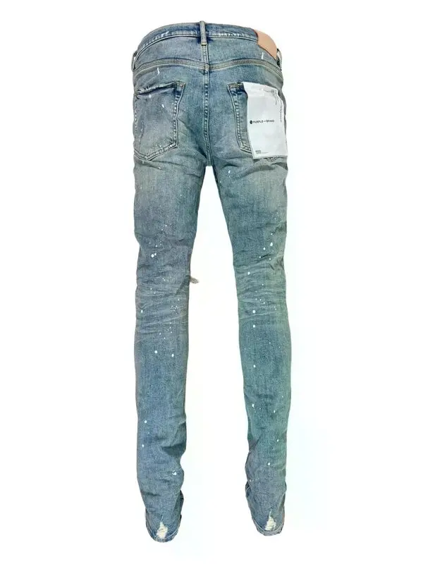 PURPLE BRAND Distressed Paint Detail Jeans