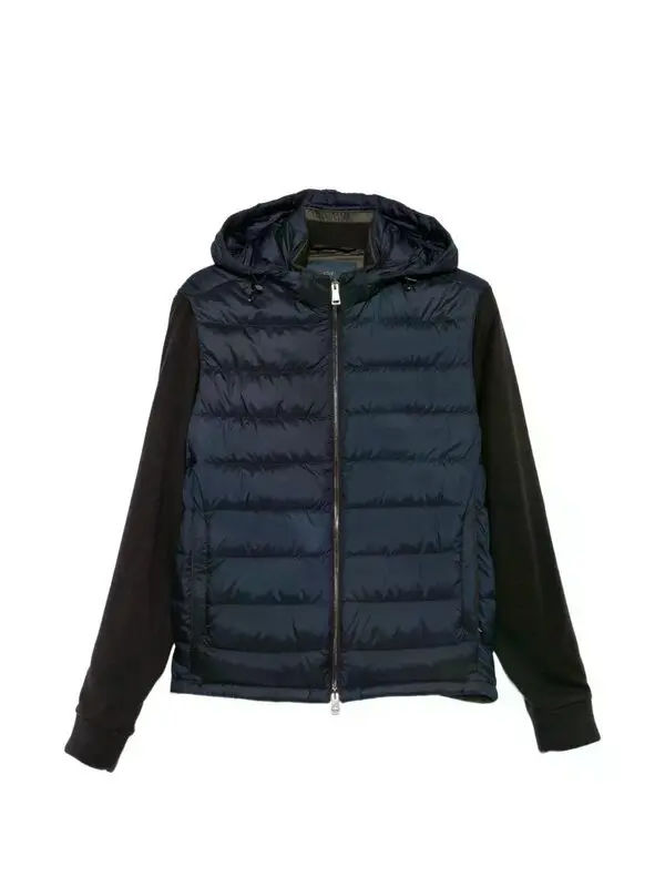 Paul & Shark Hooded Padded Jacket With Detachable Knitted Sleeves
