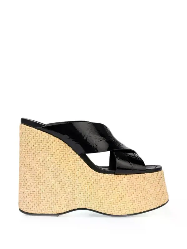Paris Texas Mara Crocodile-effect Wedge Sandals
