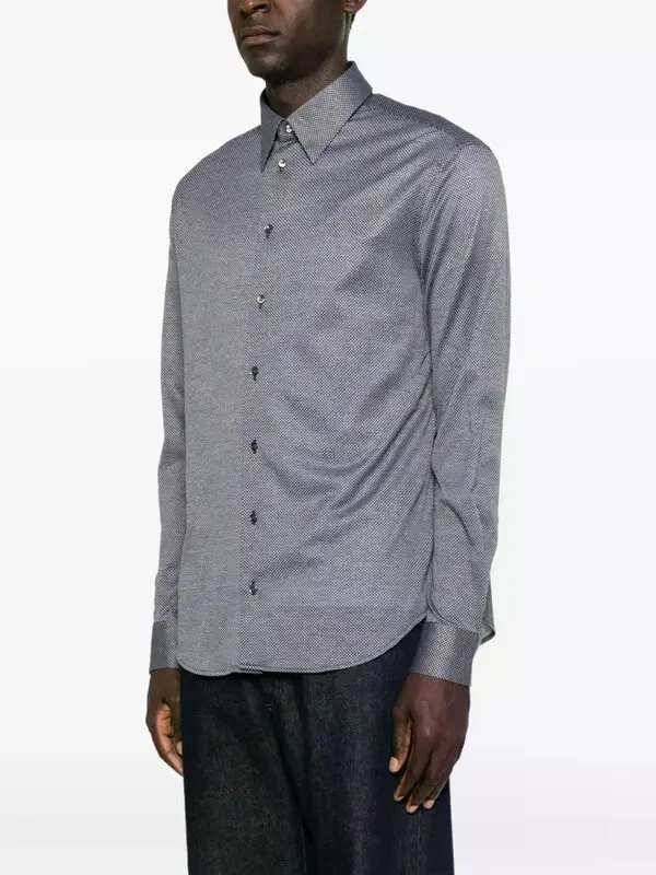 Giorgio Armani Geometric-print Long-sleeve Shirt